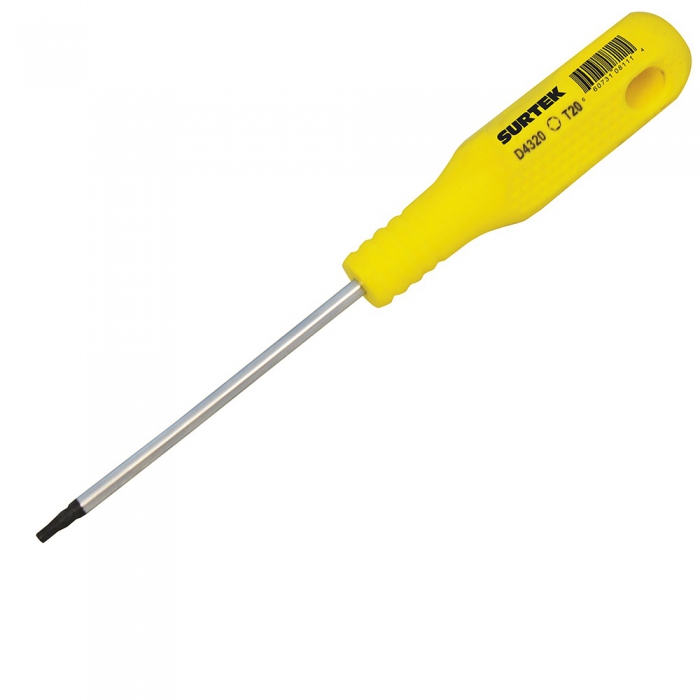 Compre su DESTORNILLADOR SURTEK D4320 AMARILLO BARRA REDONDA PUNTA TORX T20 por MXN 53.16 | Vallen