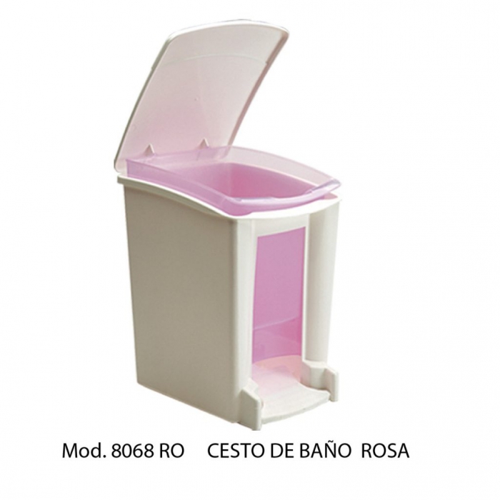 Compre su CESTO SABLON 8068RO DE BANO BLANCO CUBETA ROSA por MXN 343.60 ...