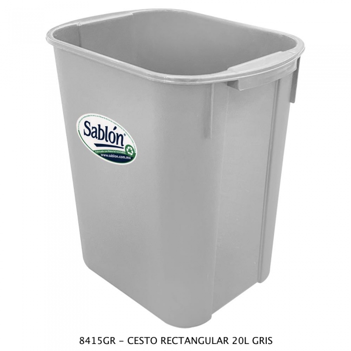 Compre su CESTO SABLON 8415GR RECTANGULAR GRIS 20L por MXN 171.75 | Vallen