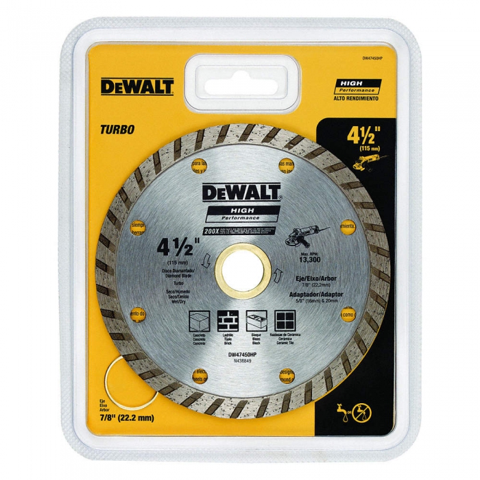 Compre su DISCO DIAMANTADO DEWALT DW47450HP 412IN 115MM TURBO por MXN ...