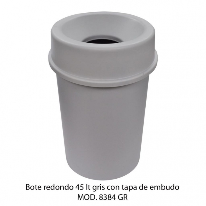 Compre su BOTE SABLON 8384GR REDONDO 45L TAPA EMBUDO GRIS por MXN 831. ...