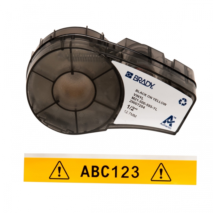 Compre su Cinta Brady Vinilo Negro sobre Amarillo de 12 In X 21 Ft por ...
